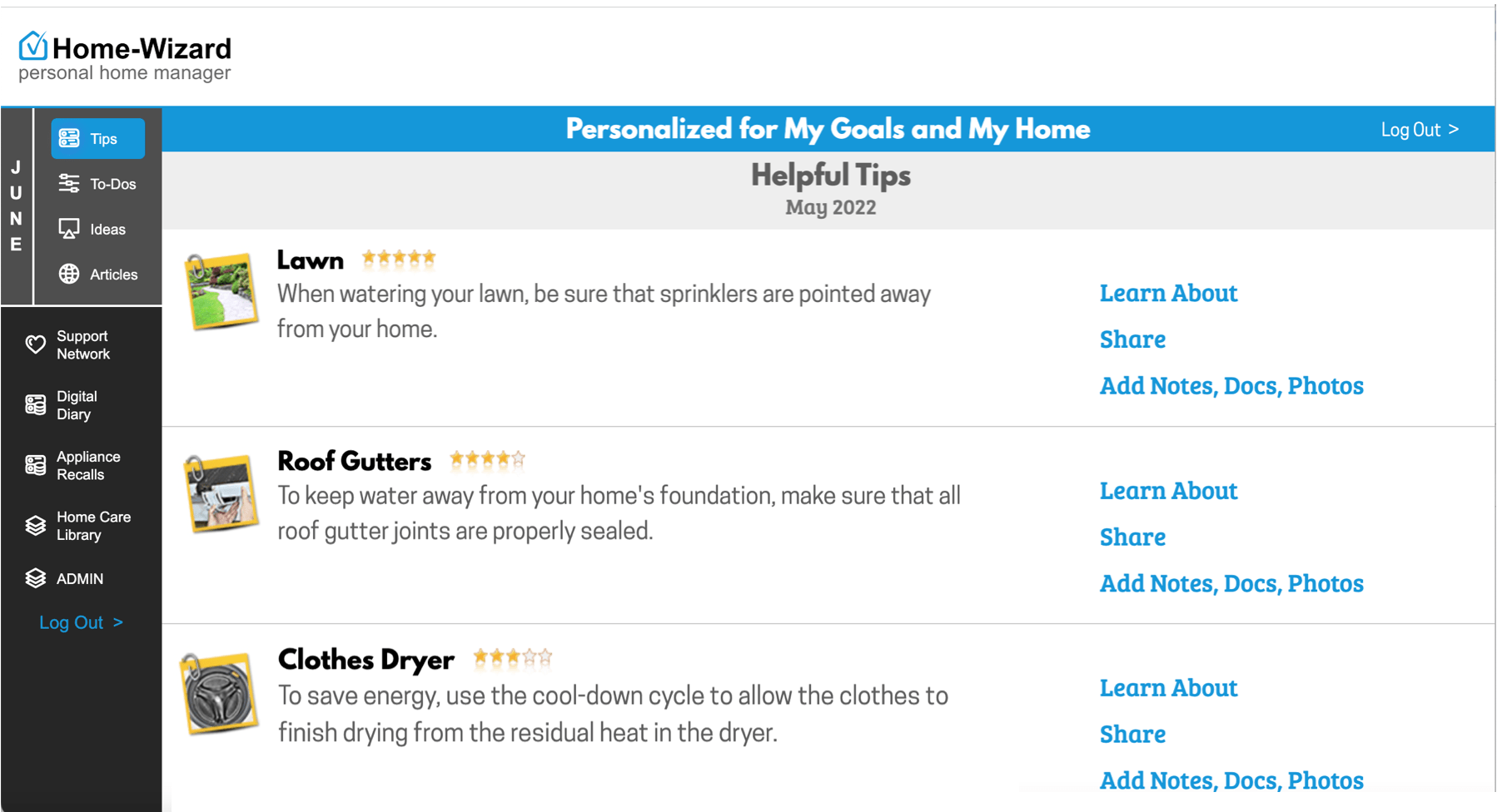 Home-Wizard: personal home manager
